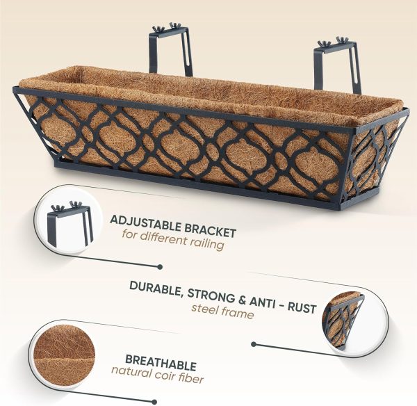 2B-GARDEN Window Deck Railing Planter Boxes Review: Weatherproof Metal Hanging Flower Planters